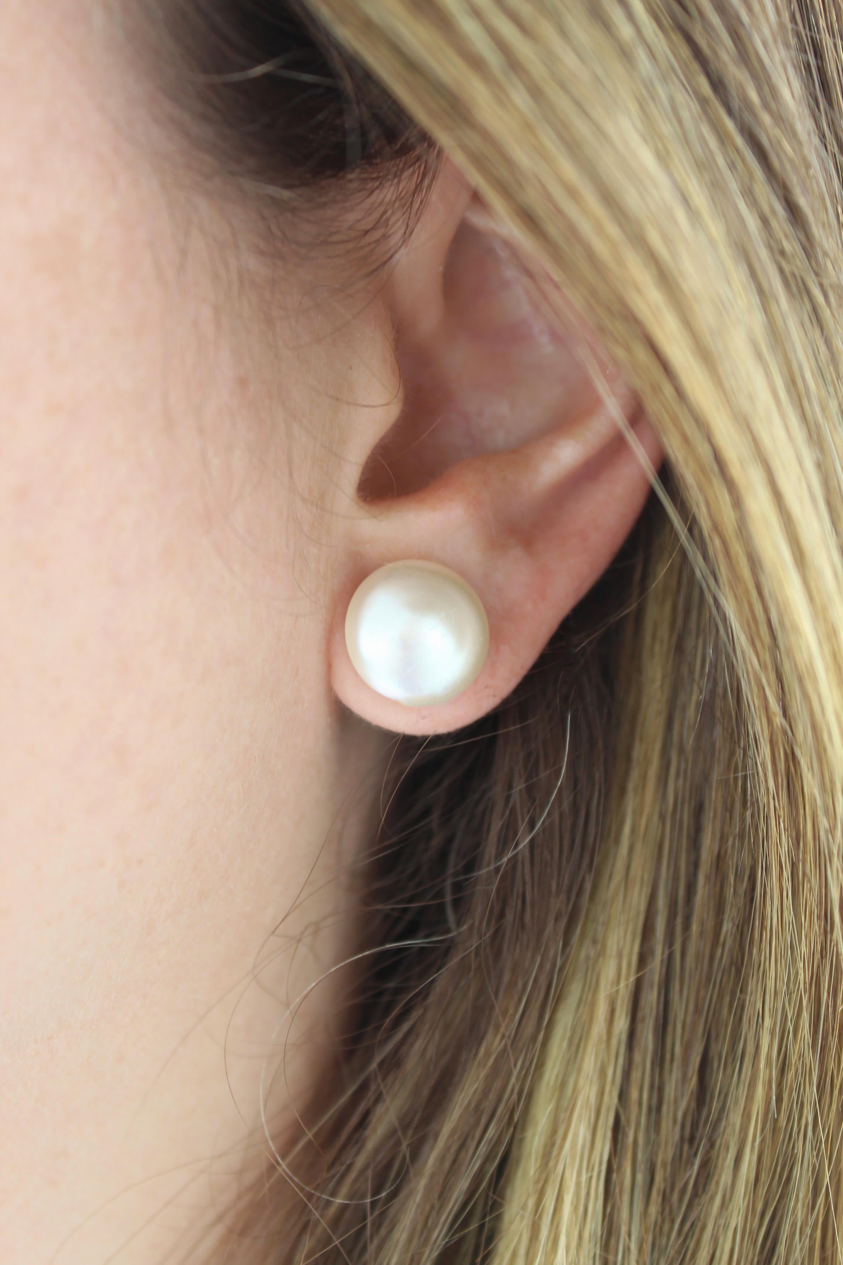 Flat Pearl Studs – Queens Candy