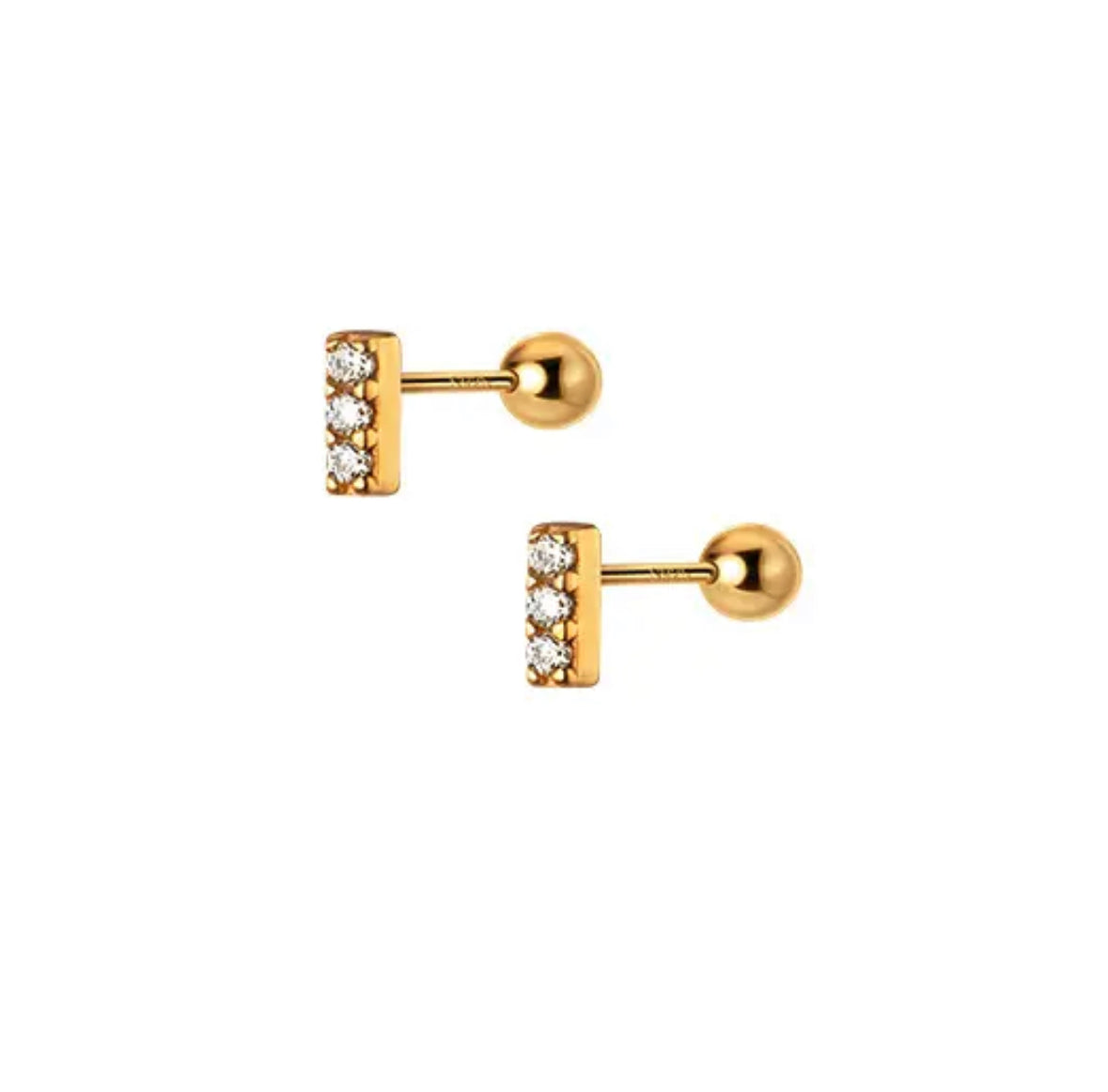 Pave Bar Stud – Queens Candy