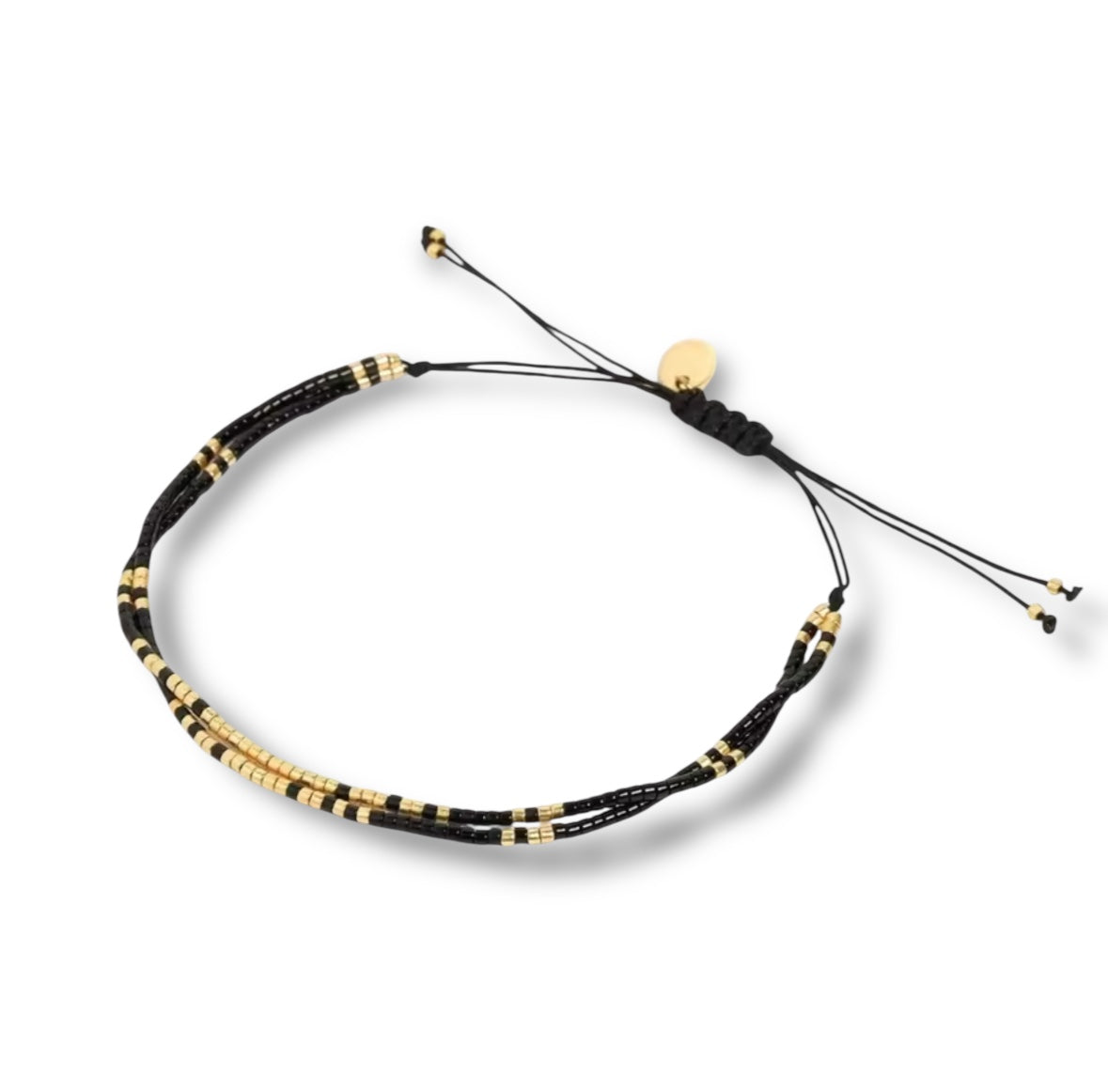 Black & Gold Bead Bracelet – Queens Candy