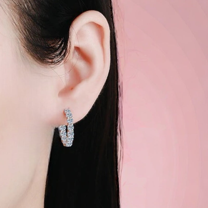 Yummy Moissanite Hoops - Platinum – Queens Candy
