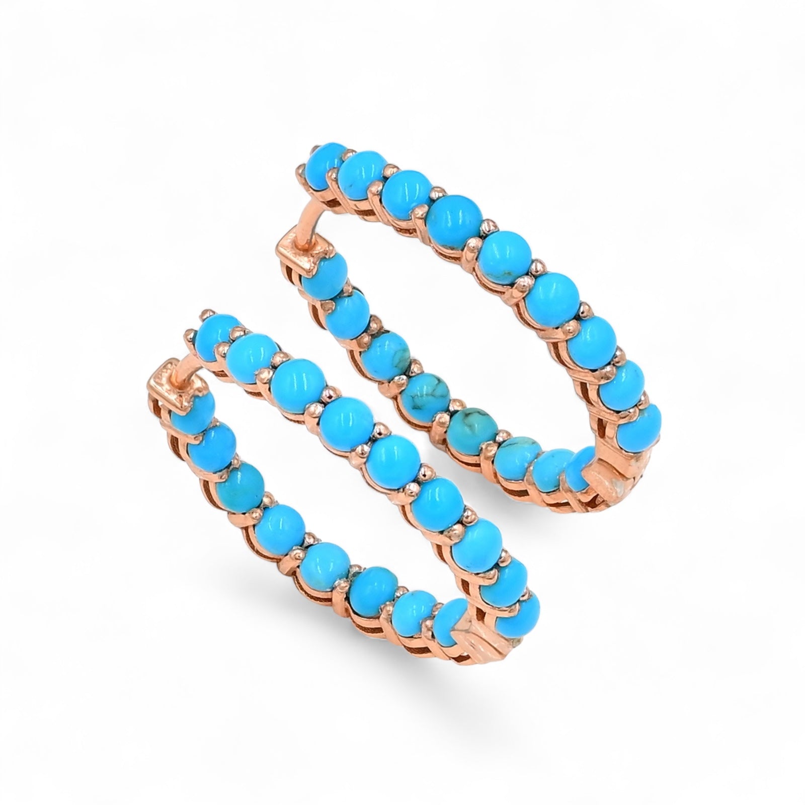 Natural Turquoise Hoops – Queens Candy