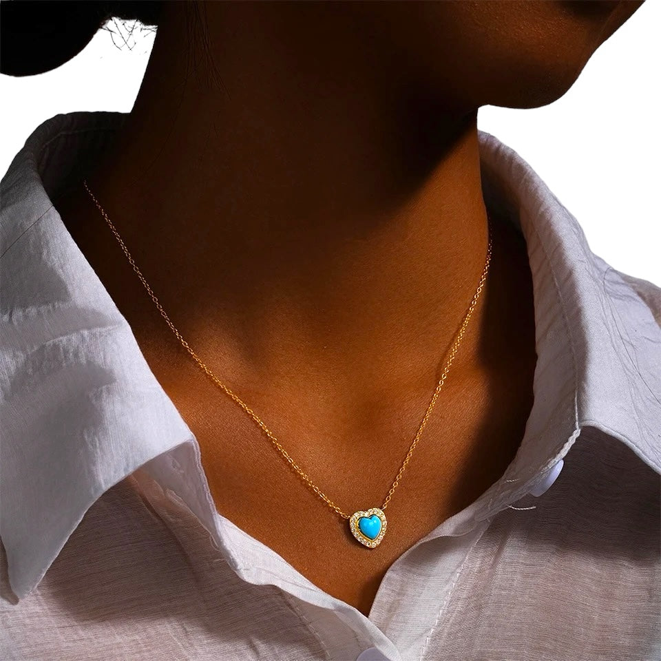 Turquoise Heart Necklace – Queens Candy