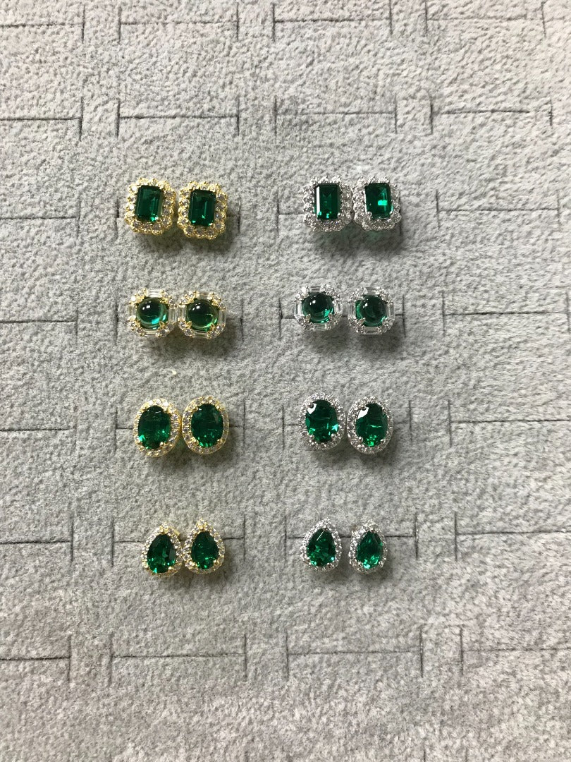 Small Emerald Studs – Queens Candy