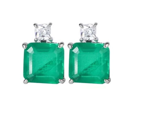 Emerald & Diamond Studs – Queens Candy